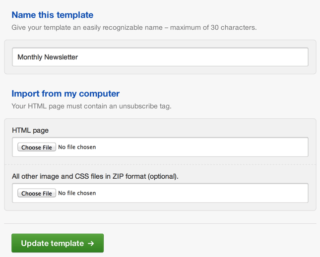 Identify the different template types in your account